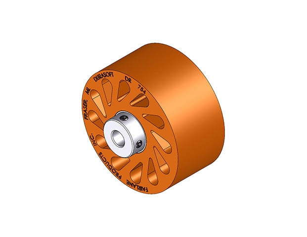DuraSoft® Roller - 1/2 in Shaft Drive - 95 Dur Urethane - 4.00 in Dia X ...